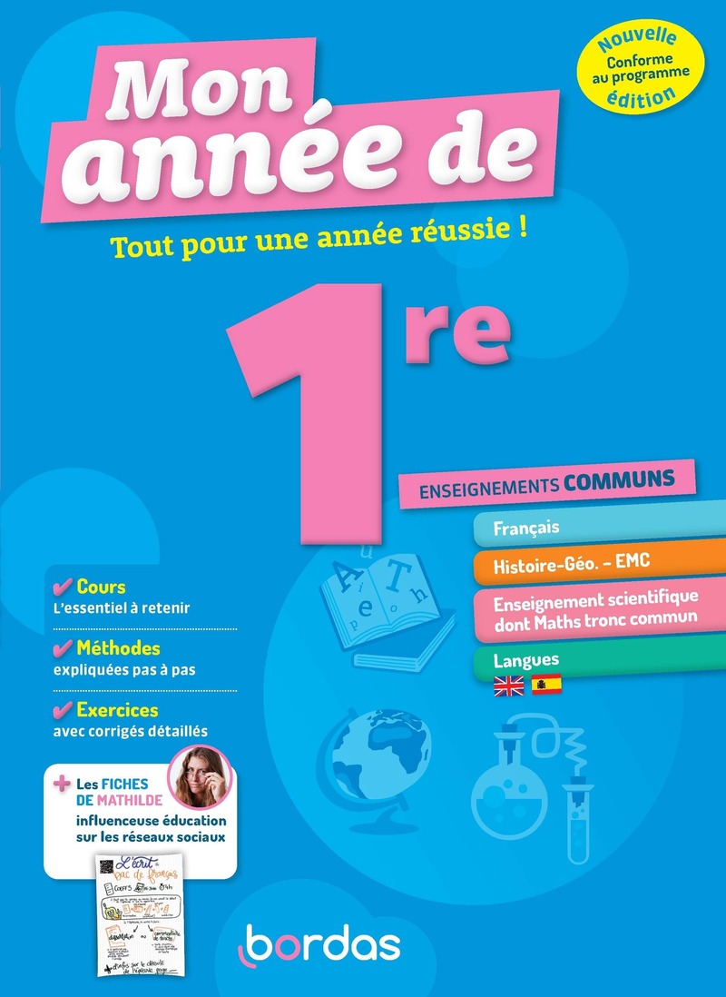 Mon année de 1re - Enseignements communs * Livre parascolaire | Bordas ...